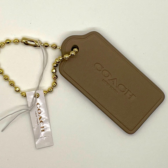 Coach | Bags | Nwt Coach Tan Leather Bag Tag | Poshmark